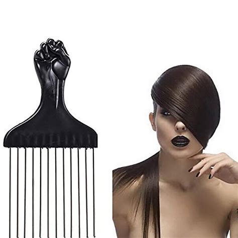 Afro Hair Comb Insert Hair Curly Brush Fork Plastic Hair Pick Comb Anti