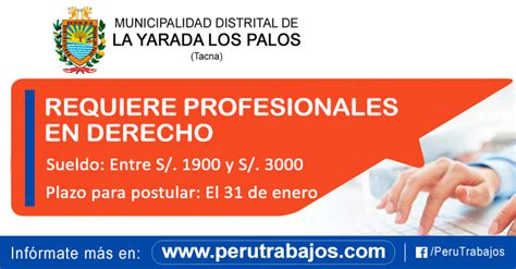 MUNICIPALIDAD YARADA LOS PALOS OFRECE 4 PLAZAS Empleos 2023
