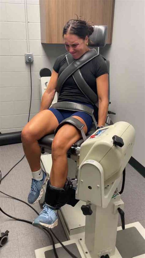 Athlete Is In Acl Rehab And Testing For Quad Strength Using A Biodex