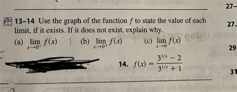 solved 13 14 use the graph of the function f to state the