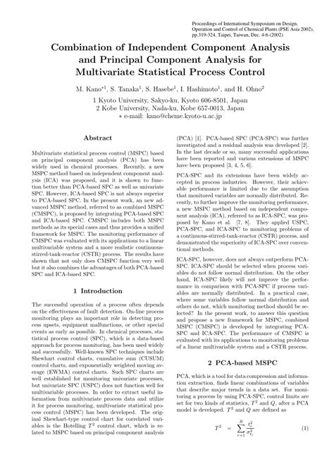 Pdf Combination Of Independent Component Analysis And Principal Component Analysis For