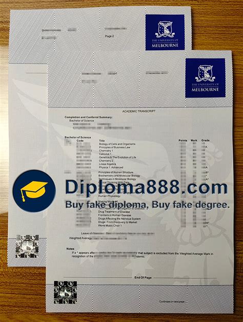 Order Quality Copies Of University Of Melbourne Transcripts
