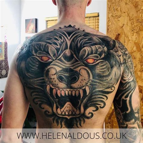 Scar Cover Up Tattoo Wolf Back Piece Helen Aldous Artistic And Medical