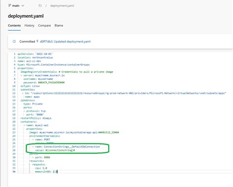 Set Azure Container Instance Variable Using Release Pipeline Yaml And