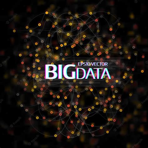 Premium Vector Big Data Visualization Abstract Background With Dots Array And Lines Connection