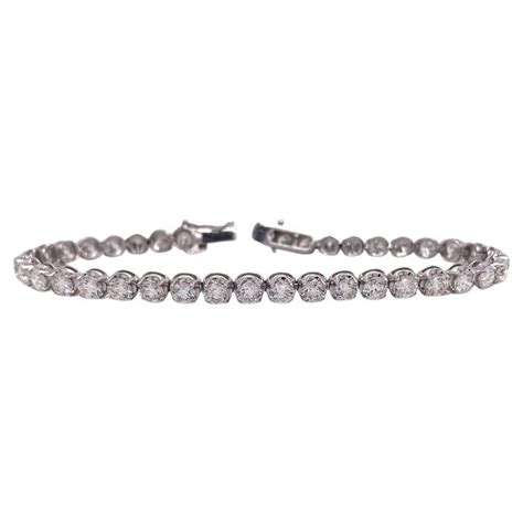 8 Carats Diamond Tennis Bracelet 18k White Gold With Genuine Diamonds