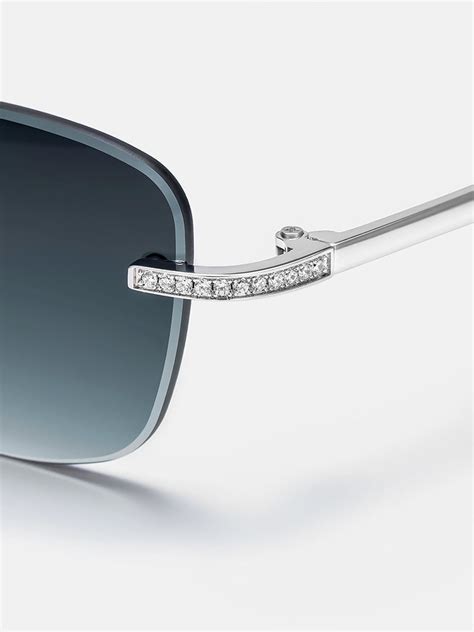 Moissanite Rounded Rectangle Sunglasses Icegiant