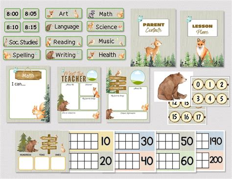 Woodland Classroom Decor Bundle Printable Woodland Decor For Etsy
