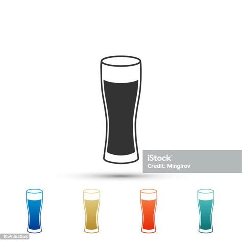 맥주 아이콘 흰색 배경에 고립의 유리입니다 컬러 아이콘에 요소를 설정 합니다 평면 디자인입니다 벡터 일러스트 레이 션 0명에 대한 스톡 벡터 아트 및 기타 이미지 Istock