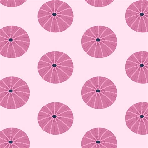 Premium Vector Seamless Pattern With Seashell Clam Pink Color Exotic