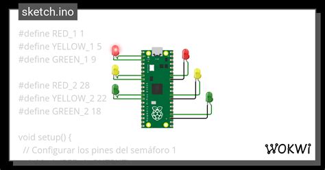 Semáforo Cruce Wokwi ESP32 STM32 Arduino Simulator