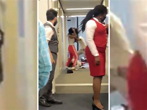 Shes Fighting Wild Brawl On Airplane Bridge Captured On Video