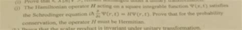 solved j the hamiltonian operator h acting on a square