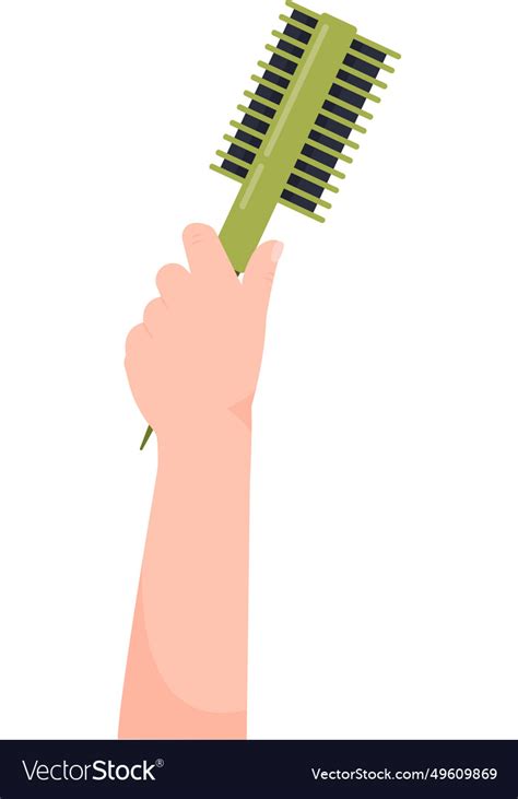 Hand Holding Hair Comb Royalty Free Vector Image