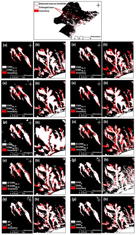 Enlarged Maps Of Two Different Sub Areas From The Test Area Landslide Download Scientific