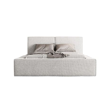 Polsterbett Aus Bouclé Stoff 180x200 Cm Hellgrau Lesti Maisons Du Monde