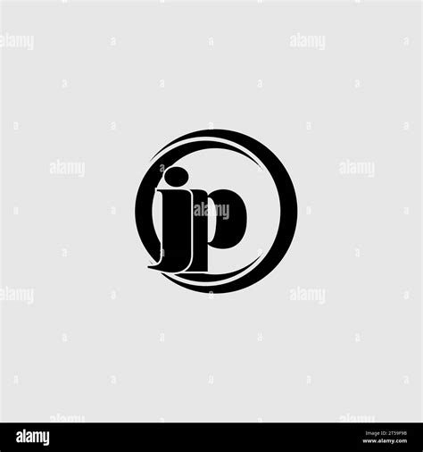 Letters Jp Simple Circle Linked Line Logo Vector Graphic Stock Vector
