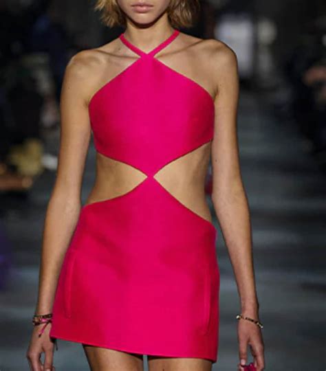 Pink Sexy Dress Cut Out Dress Mini Cocktail Party Dress Ruched Dress Festival Minimal Strapless