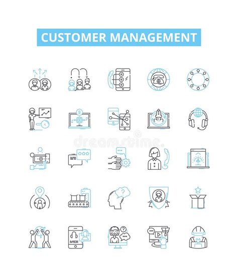 Customer Management Vector Line Icons Set Customer Management Crm