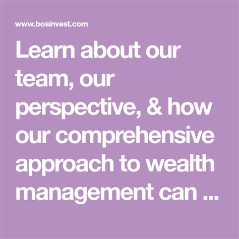 Learn About Our Team Our Perspective How Our Comprehensive Approach