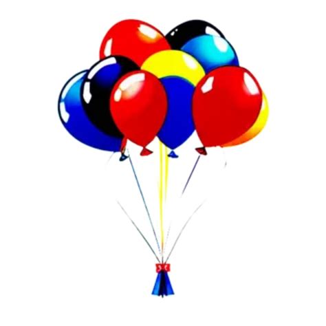 Balões coloridos png isolado branco bg Foto Premium