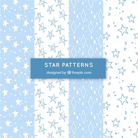 별 손으로 그린 패턴 무료 벡터