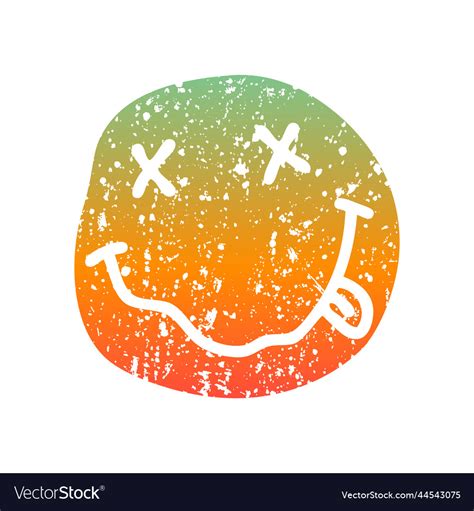 Funny Emoji With Gritty Texture Artwork Design Vector Image