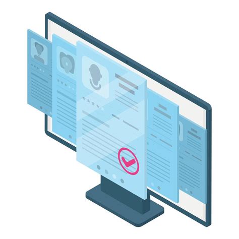 Computer Person Recruitment Icon Isometric Style Vector Art At Vecteezy