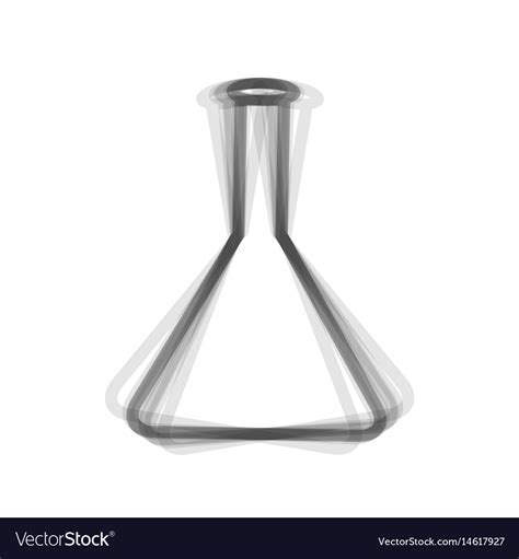 Conical Flask Sign Gray Icon Shaked At Royalty Free Vector