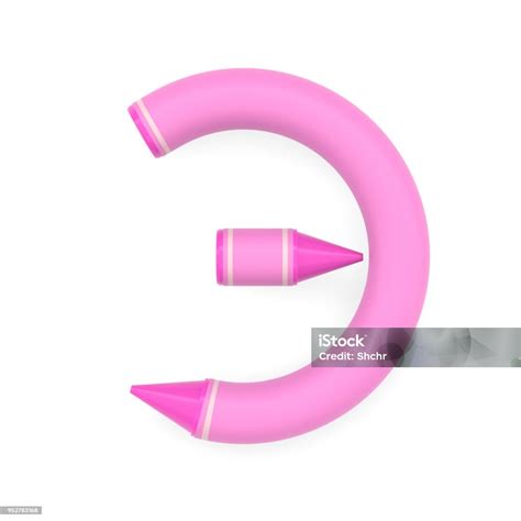 흰색 배경 3d 렌더링에 분홍색 왁 스 크레용 대문자 E의 키릴 알파벳 0명에 대한 스톡 사진 및 기타 이미지 0명 3차원