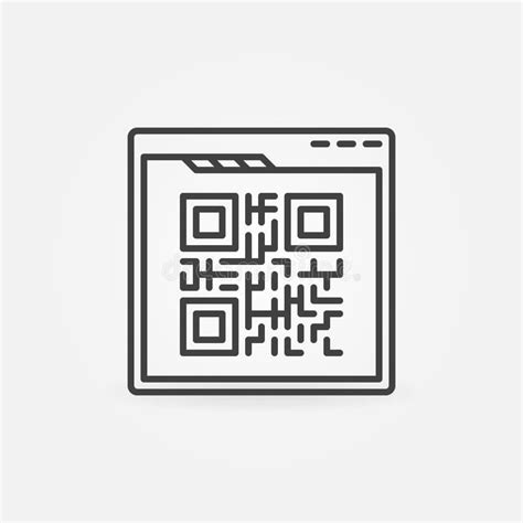 Web Browser With Qr Code Vector Concept Line Icon Stock Vector Illustration Of Computer
