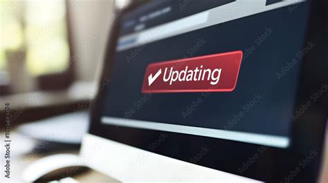 Close Up Of Computer Screen Showing Software Update Progress Bar With