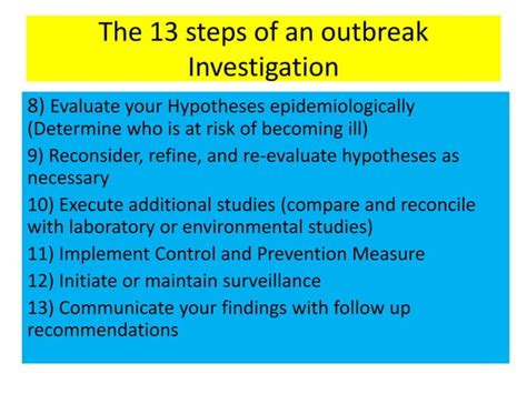 Outbreak Investigation Ppt PPTX