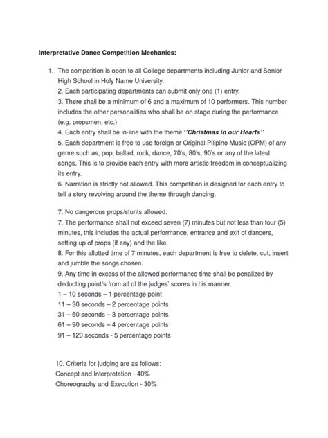 Criteria For Judging Dance Contest Philippin News Collections