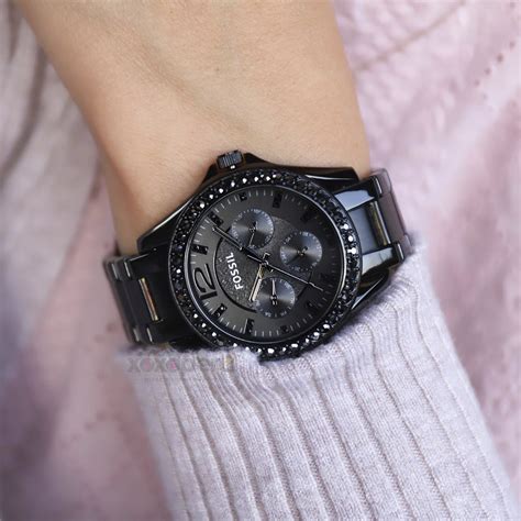 Reloj Fossil Es Riley Color Negro De Mujer Xoxoperu
