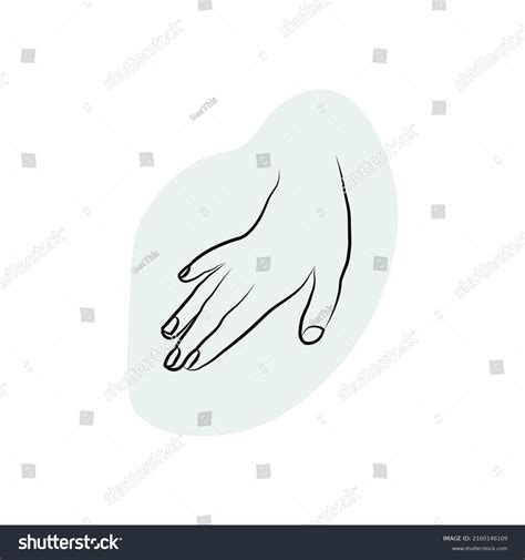 Woman Hand Line Art Black Vector Stock Vector Royalty Free 2160146109