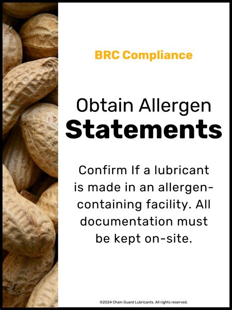 Food Compliance Posters Obtain Allergen Statements Chain Guard