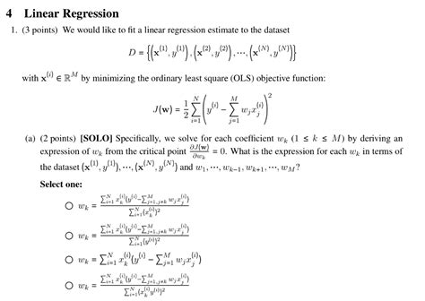 Solved Linear Regression Points We Would Like To Chegg