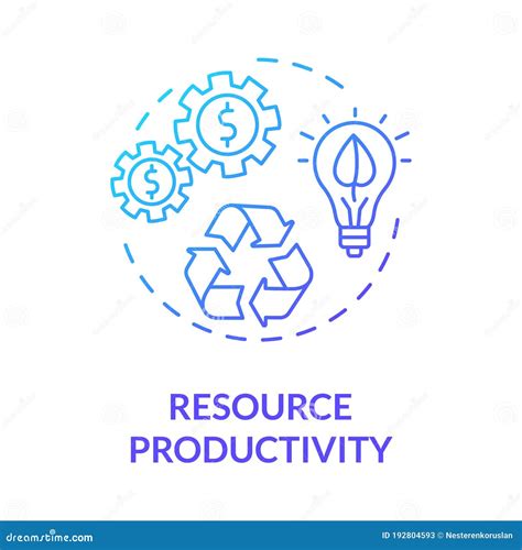 Resource Productivity Blue Gradient Concept Icon Stock Vector Illustration Of Circle Friendly