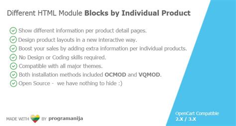 OpenCart Different HTML Module Block Per Products