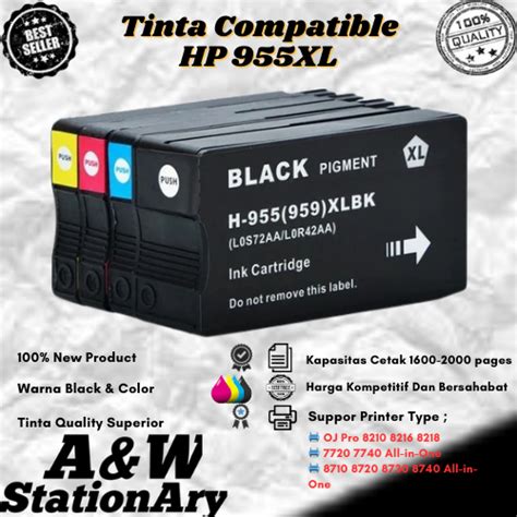 Jual Tinta Catridge Compatible Hp 955xl 955xl 1 Set For Hp Officejet