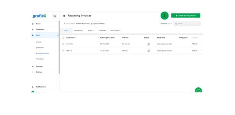 how to create recurring invoices groflex technology