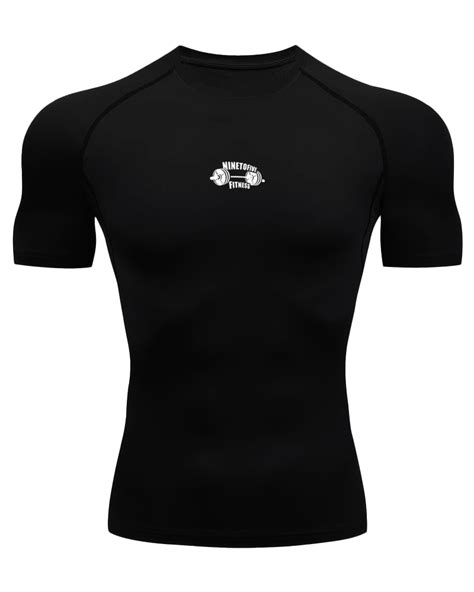 Compression Tee Ss23 Obsidian Black Nine To Five Fitness
