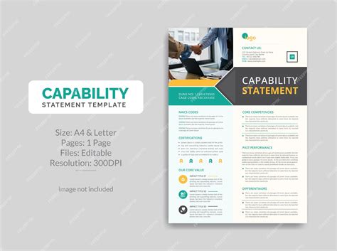 Premium Vector Capability Statement Federal Government Capability Statement Design Template