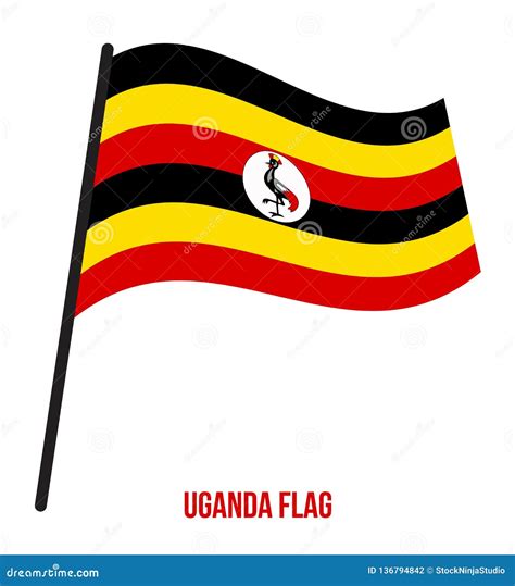 Uganda Flag Waving Vector Illustration On White Background Uganda National Flag Stock Vector