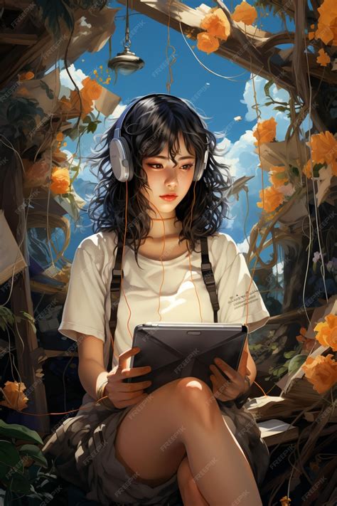 Premium Photo Young Korean Girl Playing Game To Beach