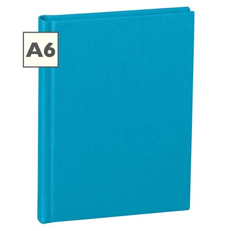 Notebook Classic A6 With Linen Binding Ruled Turquoise Semikolon