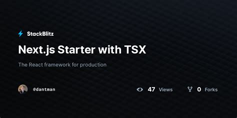 next js starter with tsx stackblitz