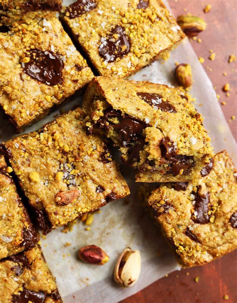 Chocolate Chunk Pistachio Blondies Scientifically Sweet