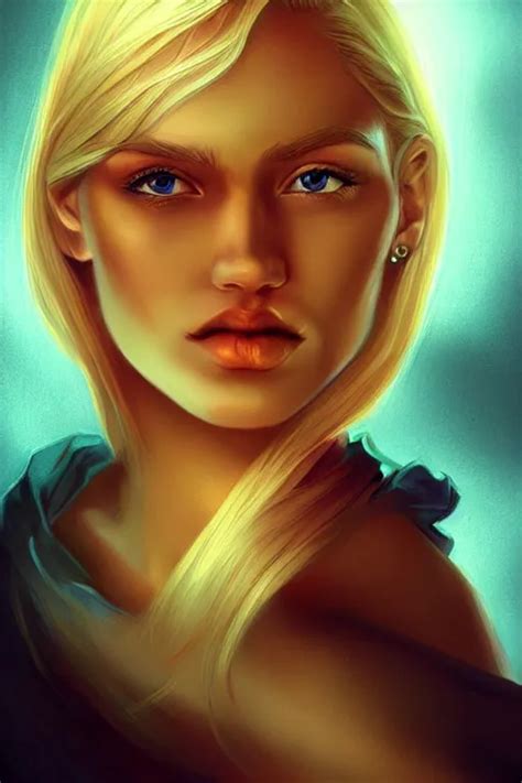 A Beautiful Blond Girl Fantasy Portrait Sharp Stable Diffusion